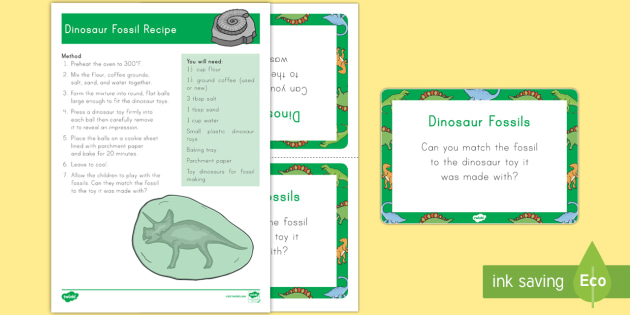 Dinosaur Fossil Recipe and Activity - Dinosaurs, fossils
