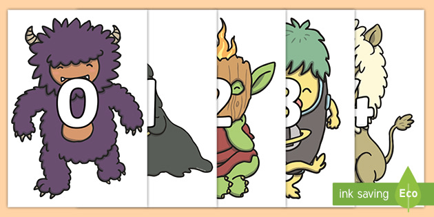 Numbers 0-100 on Monsters