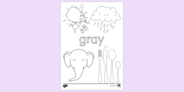 FREE! - Gray Colouring Page | Colouring Sheets