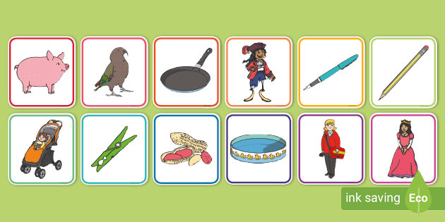 Initial Sounds Alliteration Picture Cards: Letter p