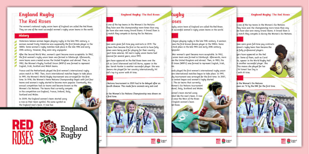 Rugby Reading Comprehensions | twinkl.co.uk