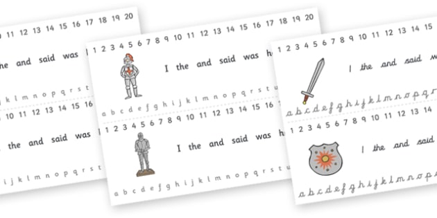 FREE! - Combined Alphabet and Number Strips (Castles & Knights)