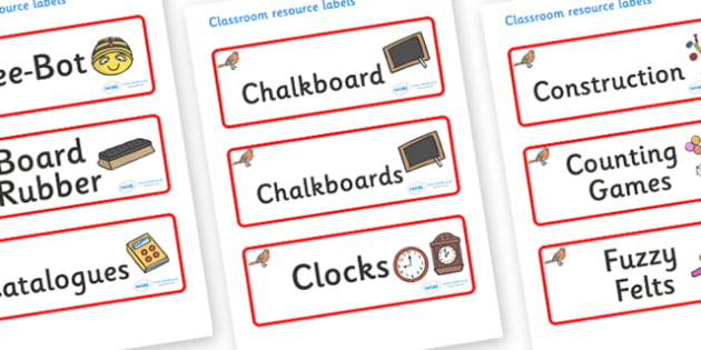 FREE! - Robin Themed Editable Additional Classroom Resource Labels