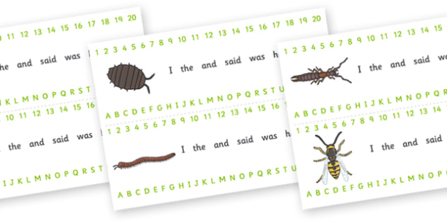 FREE! - Minibeasts Combined Number and Alphabet Strips - Editable (Detailed