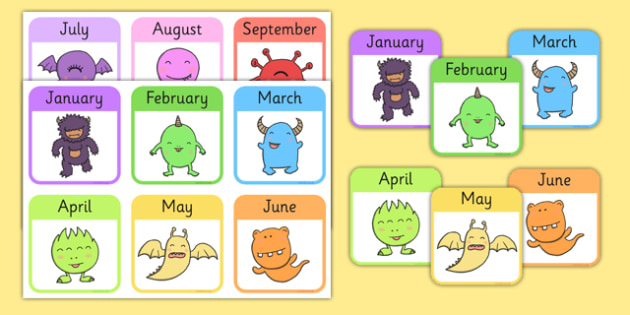 Monster Months of the Year Snap Game (teacher made)