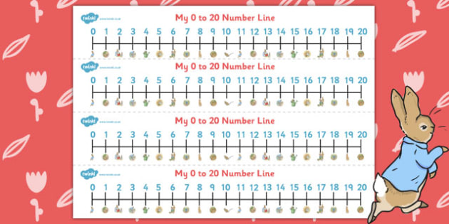The Tale of Peter Rabbit Number Lines 0-20 (teacher made)