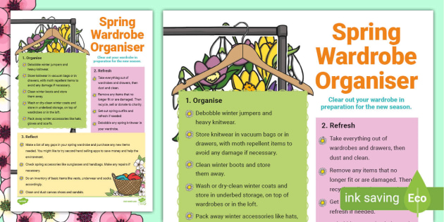 * NEW * Spring Wardrobe Organiser (teacher made)* NEW * Spring Wardrobe