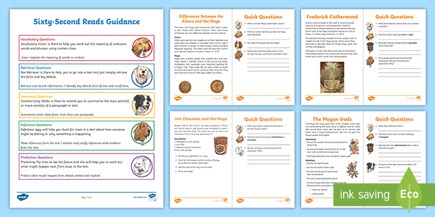Sixty-Second Reads: Maya Civilization Reading Comprehension Pack