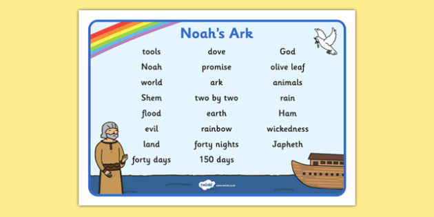 Noah's Ark Word Mat Images (teacher made)