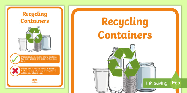 Recycling Containers Display Poster (teacher made)