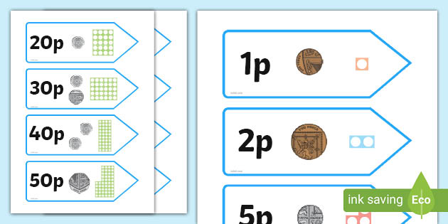 Number Shape Price Labels with Coins (teacher made)