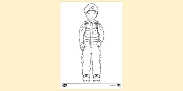 FREE! - Male Armed Forces Colouring Sheet | Colouring Sheets