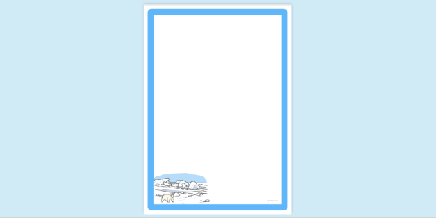 FREE! - Simple Blank Arctic Page Border | Page Borders | Twinkl