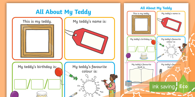 All About My Teddy Worksheet (teacher made)