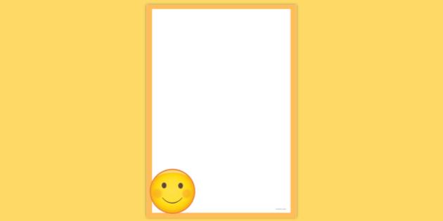 FREE! - 😊 Good Emoji Face Page Border | Page Borders | Twinkl