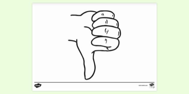 FREE! - Thumbs Down Colouring l Colouring Sheets
