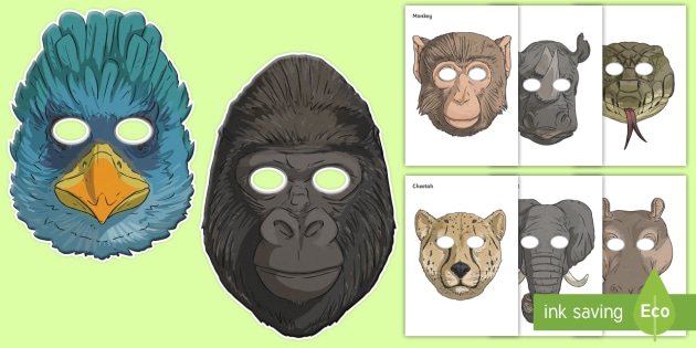 * NEW * KS2 African Jungle Animals Role-Play Masks