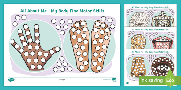 All About My Body Button Placing Fine Motor Skills Activity