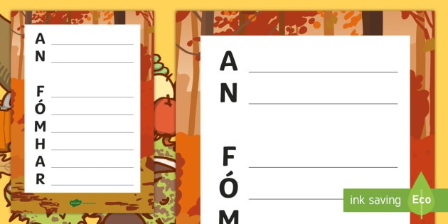 Autumn Acrostic Poem Gaeilge
