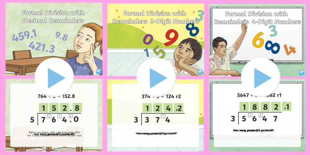FREE! - Formal Division with Remainders PowerPoint Pack