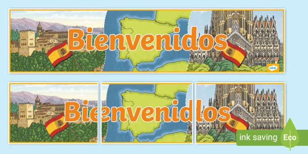 👉 Bienvenidos Welcome Banner (teacher made)