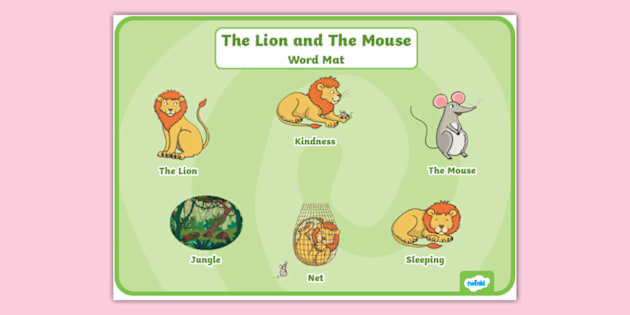 The Lion And The Mouse Word Mat