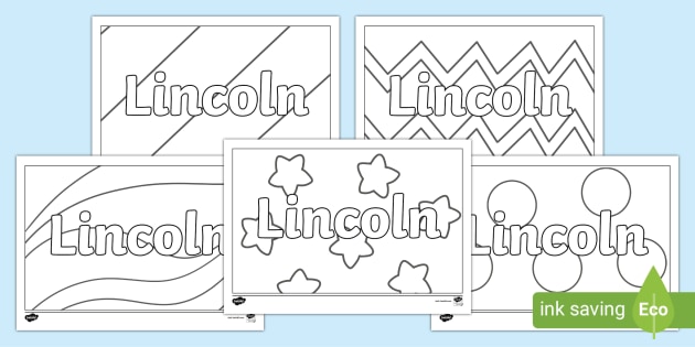 FREE! - Lincoln Name Simple Colouring Activity Sheets