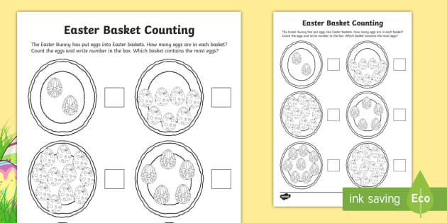 Easter Basket Counting Worksheet (teacher made)