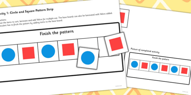 Workstation Pack Shape Pattern Activities (teacher made)