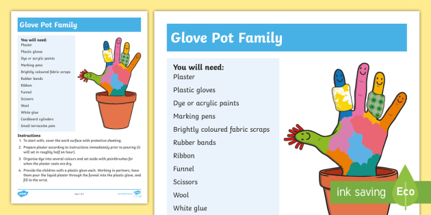 Glove Pot Family Activity (teacher made)