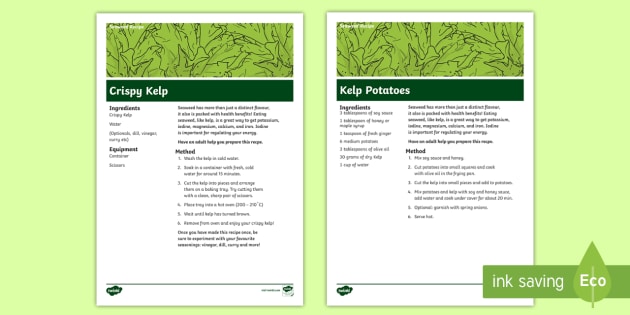 Seaweed Recipe (teacher made)