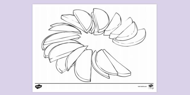 FREE! - Apple Slices Colouring Sheet (teacher made)