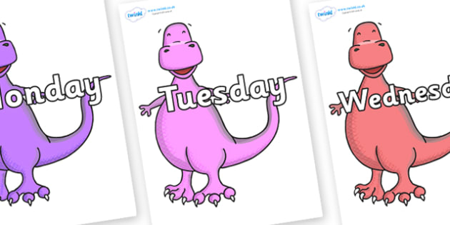 FREE! - Days of the Week on Tyrannosaurus (teacher made)