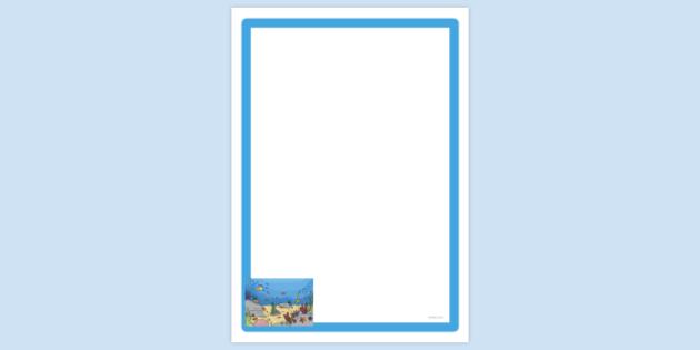 FREE! - Simple Blank Fish Swimming Underwater Page Border | TwinklFREE!