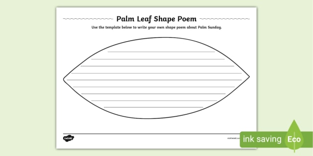 Palm Leaf Shape Poem Writing Template (teacher made)
