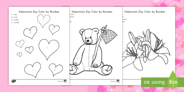 Valentine's Day Color by Number Activities (teacher made)
