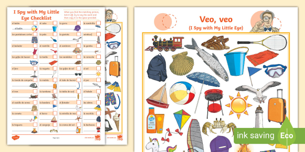 👉 Spanish KS2 I Spy Activity Sheet: Summer Holiday