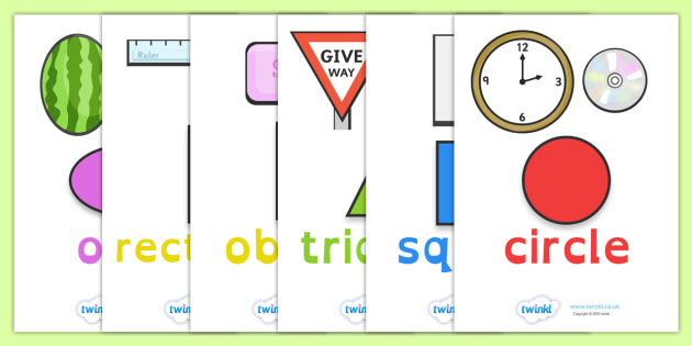 2D Shape Posters With Everyday Examples Dyslexia