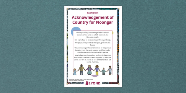 FREE! - Acknowledgement of Country Editable Display Poster - Beyond