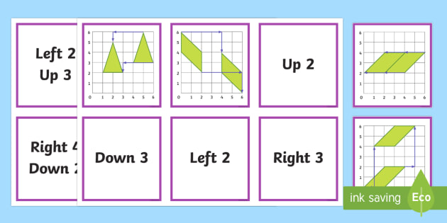 2D Shape Translations Matching Cards