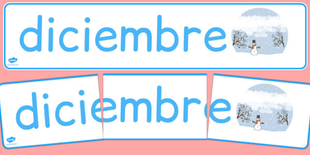 Diciembre Display Banner Spanish (teacher made)