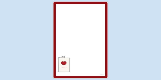 FREE! - Valentines Day Card page border (teacher made)