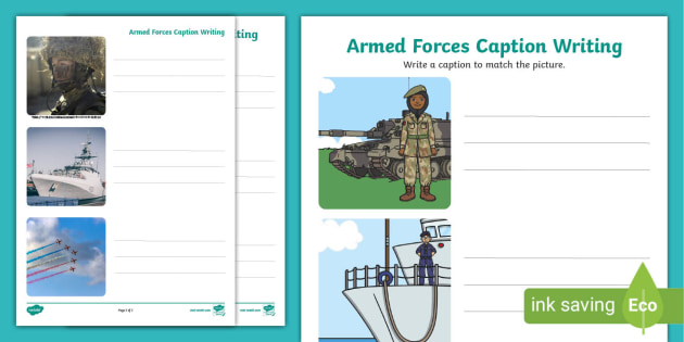 Armed Forces Caption Writing Activity