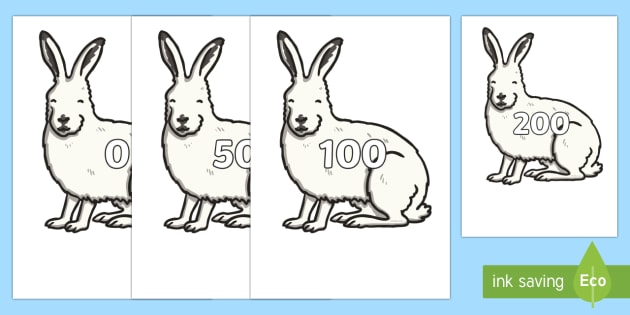Counting in 10s on Hares Display Activity- counting, count, 10s, hares