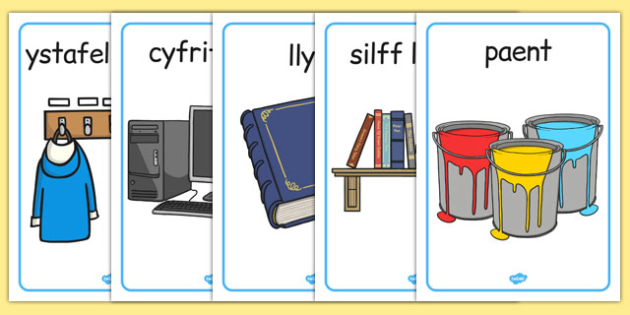 Offer Dosbarth Display Posters Cymraeg - cymraeg, welsh, classroom, objects