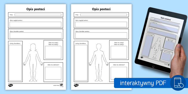 Opis postaci | Karta pracy | Interaktywny PDF (teacher made)