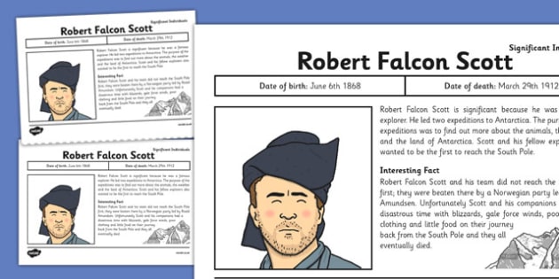 Robert Falcon Scott Significant Individual Fact Sheet - robert