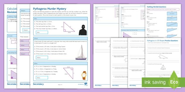 Pythagoras in 2D Shapes Lesson 5: Revision (teacher made)