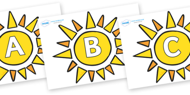 A-Z Alphabet on Sun (teacher made)