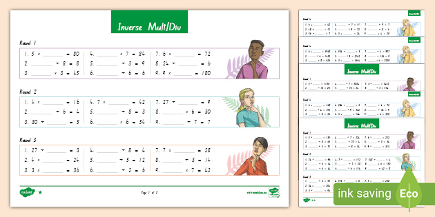 Inverse Mult/Div Worksheet-Quick Fire-Differentiated